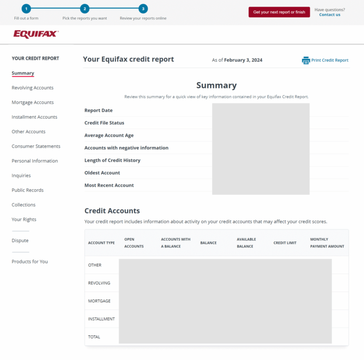 How to get your credit report from Equifax - Empathic Finance | Mike ...